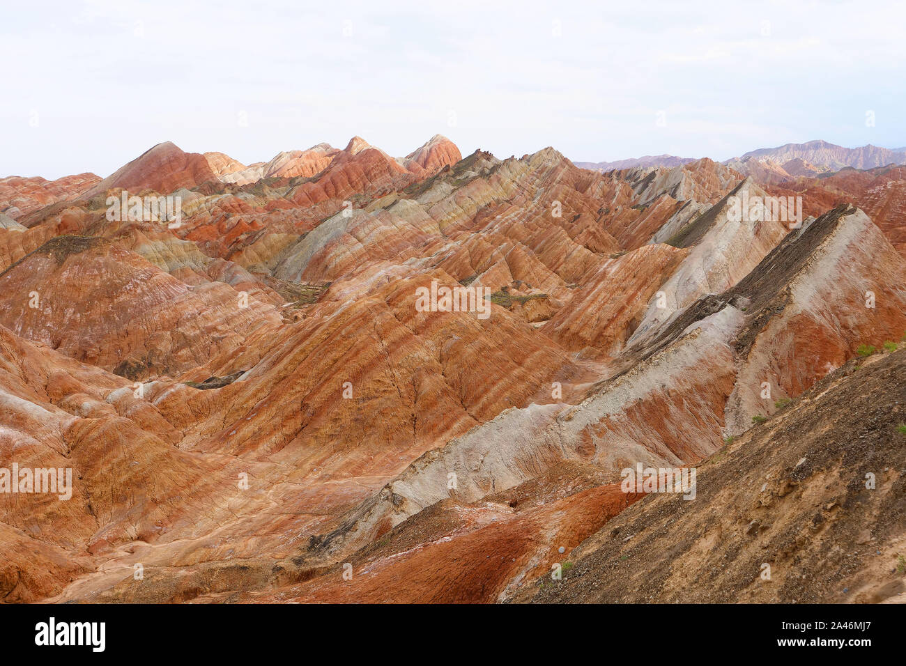Beautiful nature landscape view of Zhangyei Danxia Landform in Gansu ...