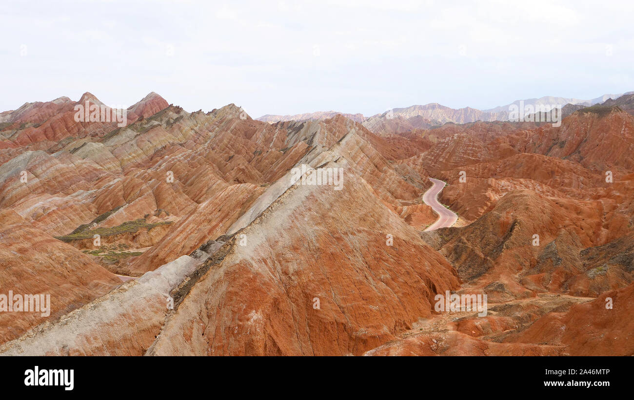Beautiful nature landscape view of Zhangyei Danxia Landform in Gansu ...