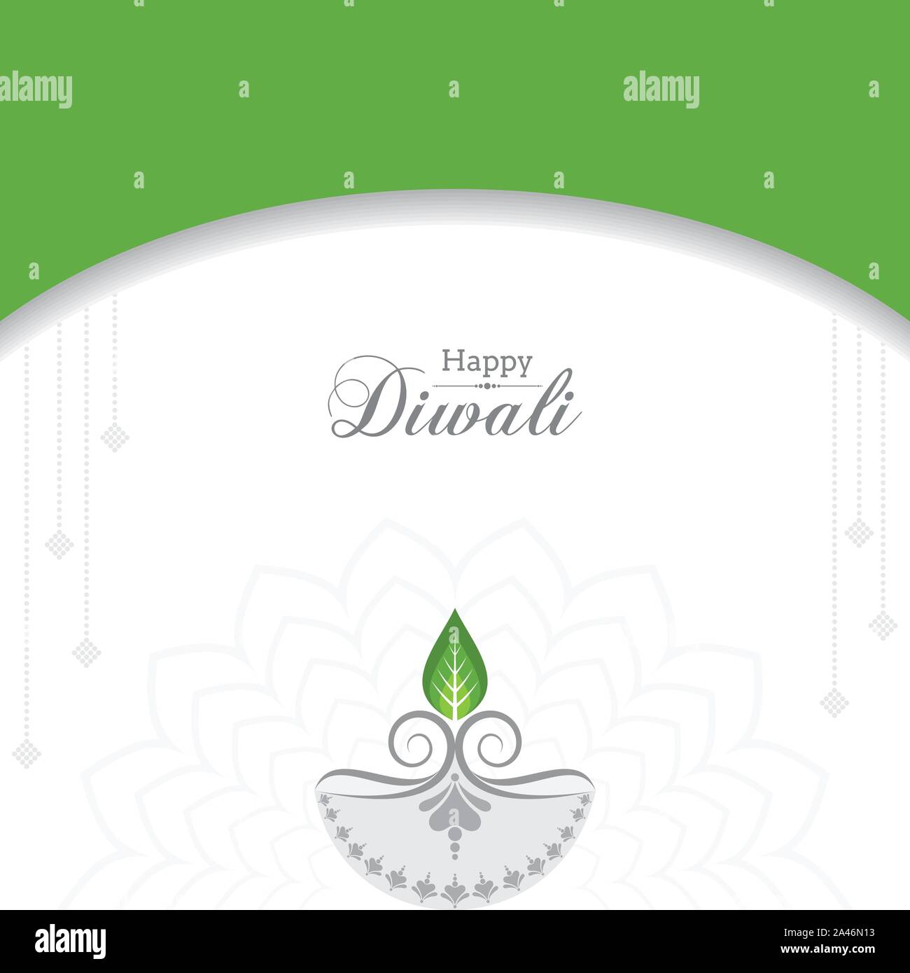 illustration of Greeting for celebrate green diwali concept Stock ...
