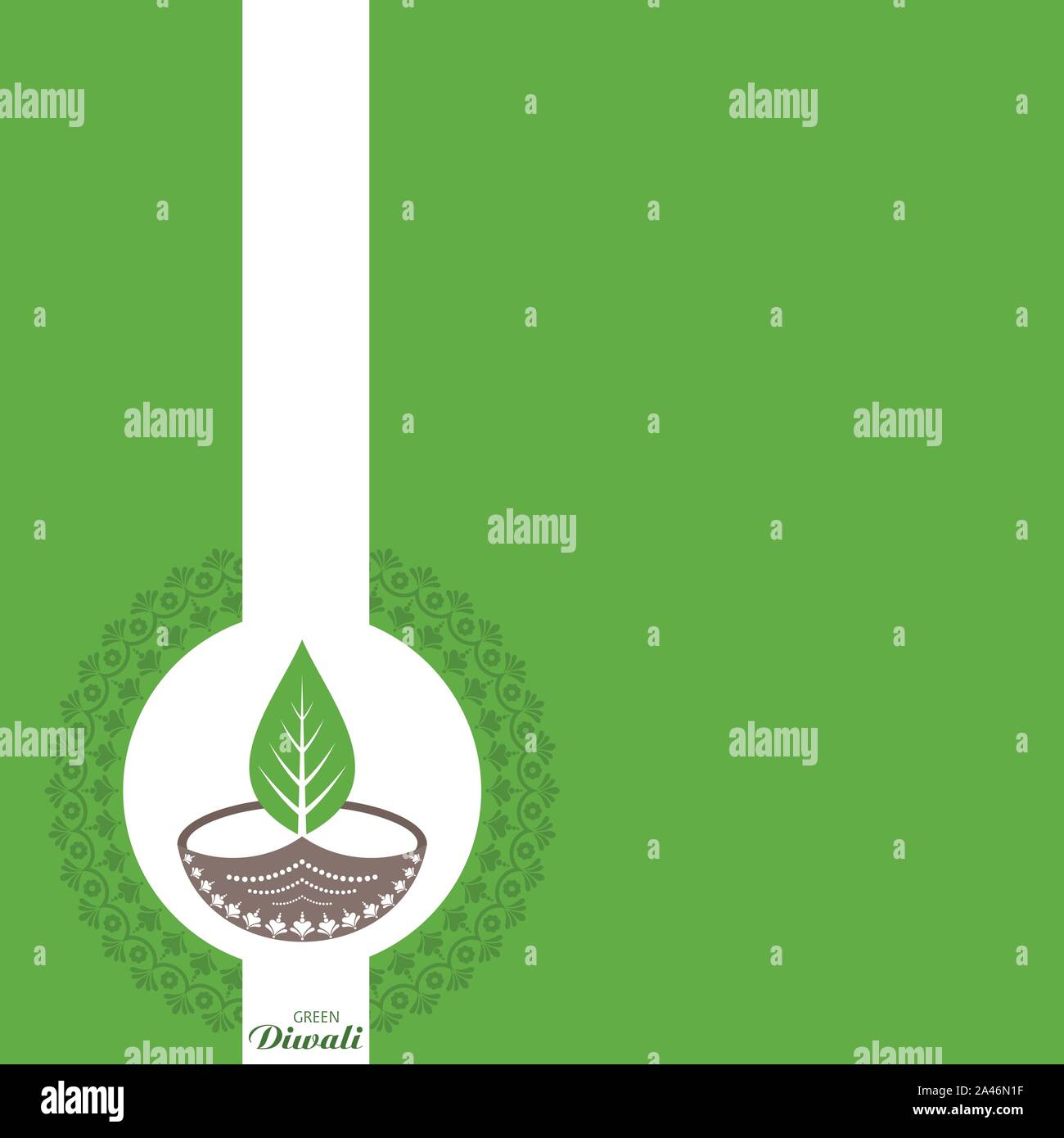 illustration of Greeting for celebrate green diwali concept Stock ...
