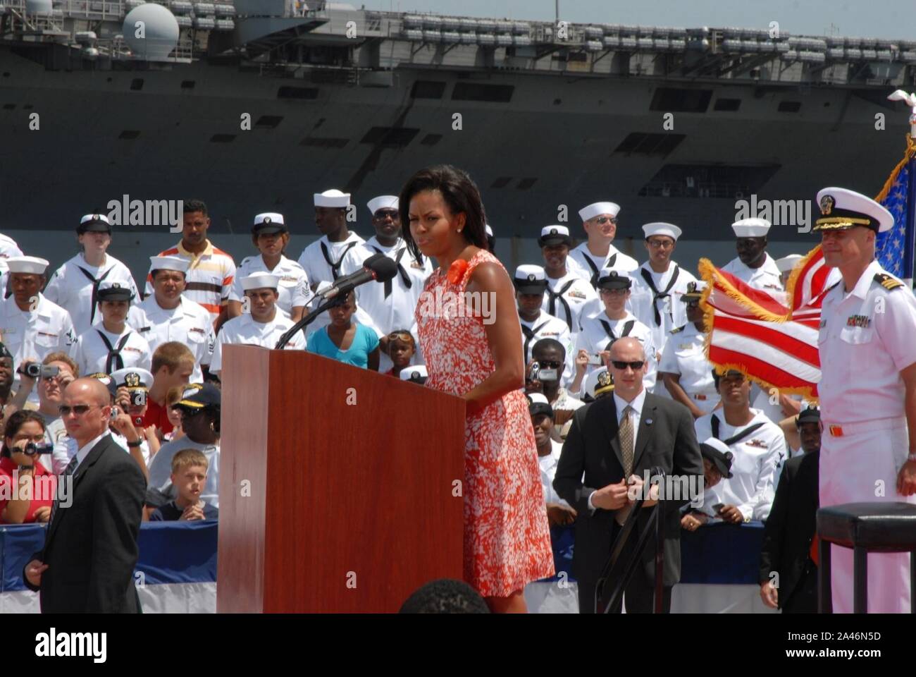 First lady at welcome home ceremony 09073 Stock Photo - Alamy