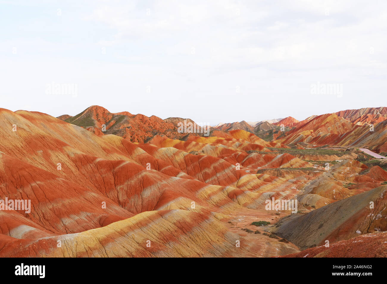 Beautiful nature landscape view of Zhangyei Danxia Landform in Gansu ...