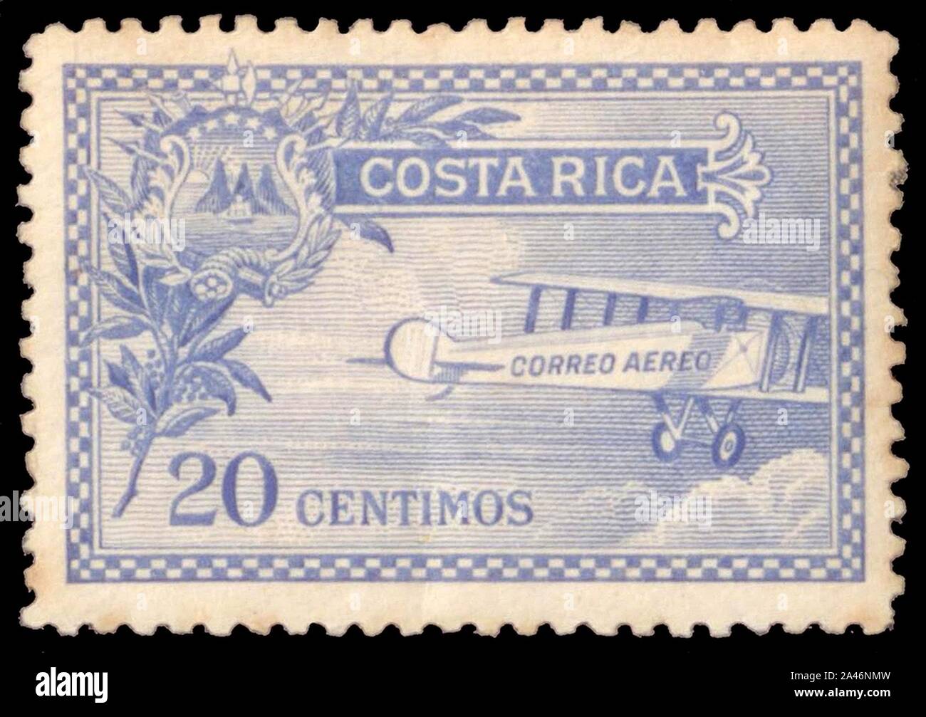First air mail stamp Costa Rica 1926 Stock Photo - Alamy