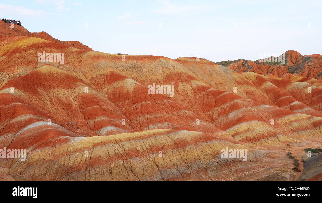 Beautiful nature landscape view of Zhangyei Danxia Landform in Gansu ...