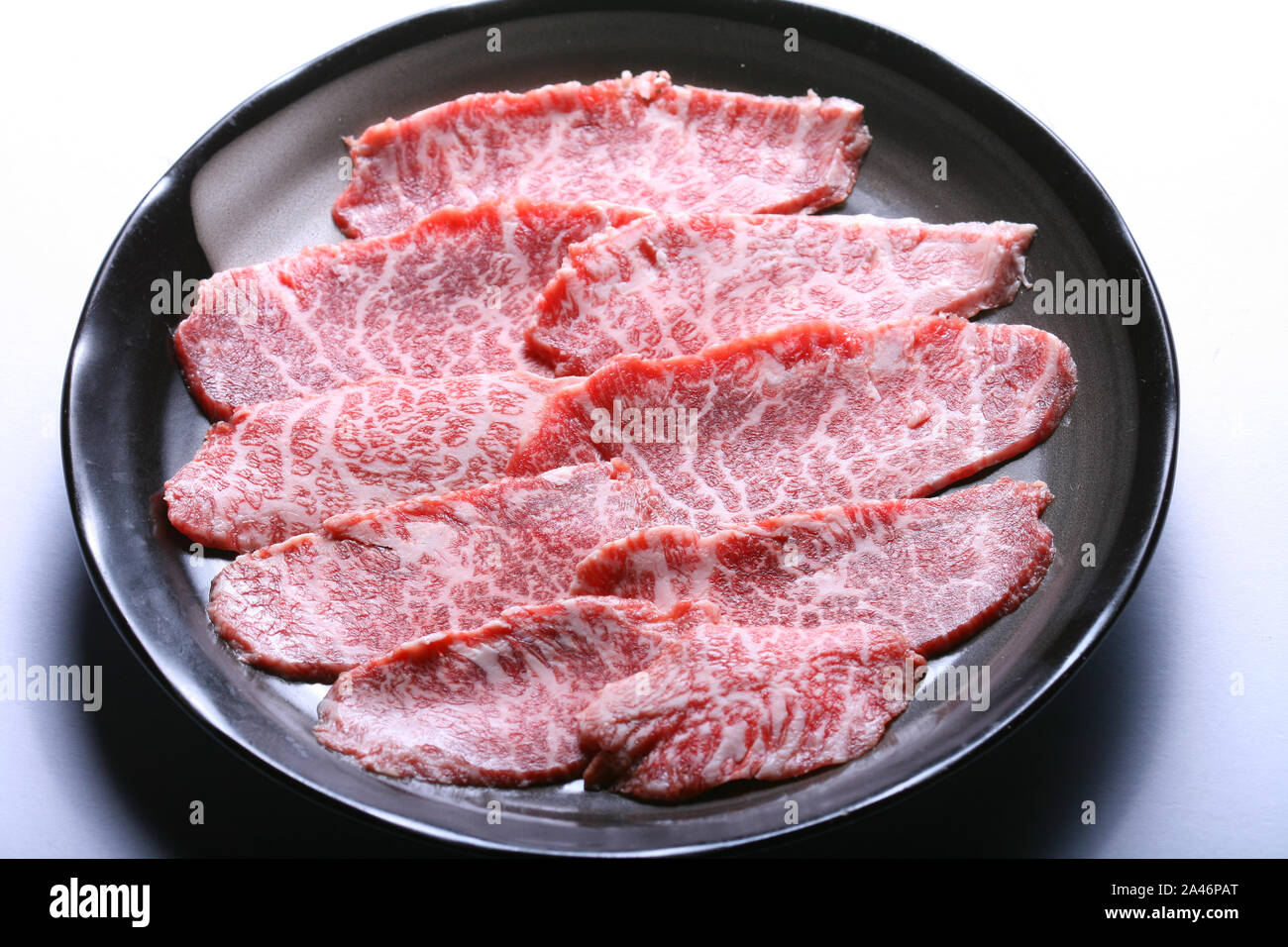 Sliced raw japanese wagyu beef hi-res stock photography and images - Alamy