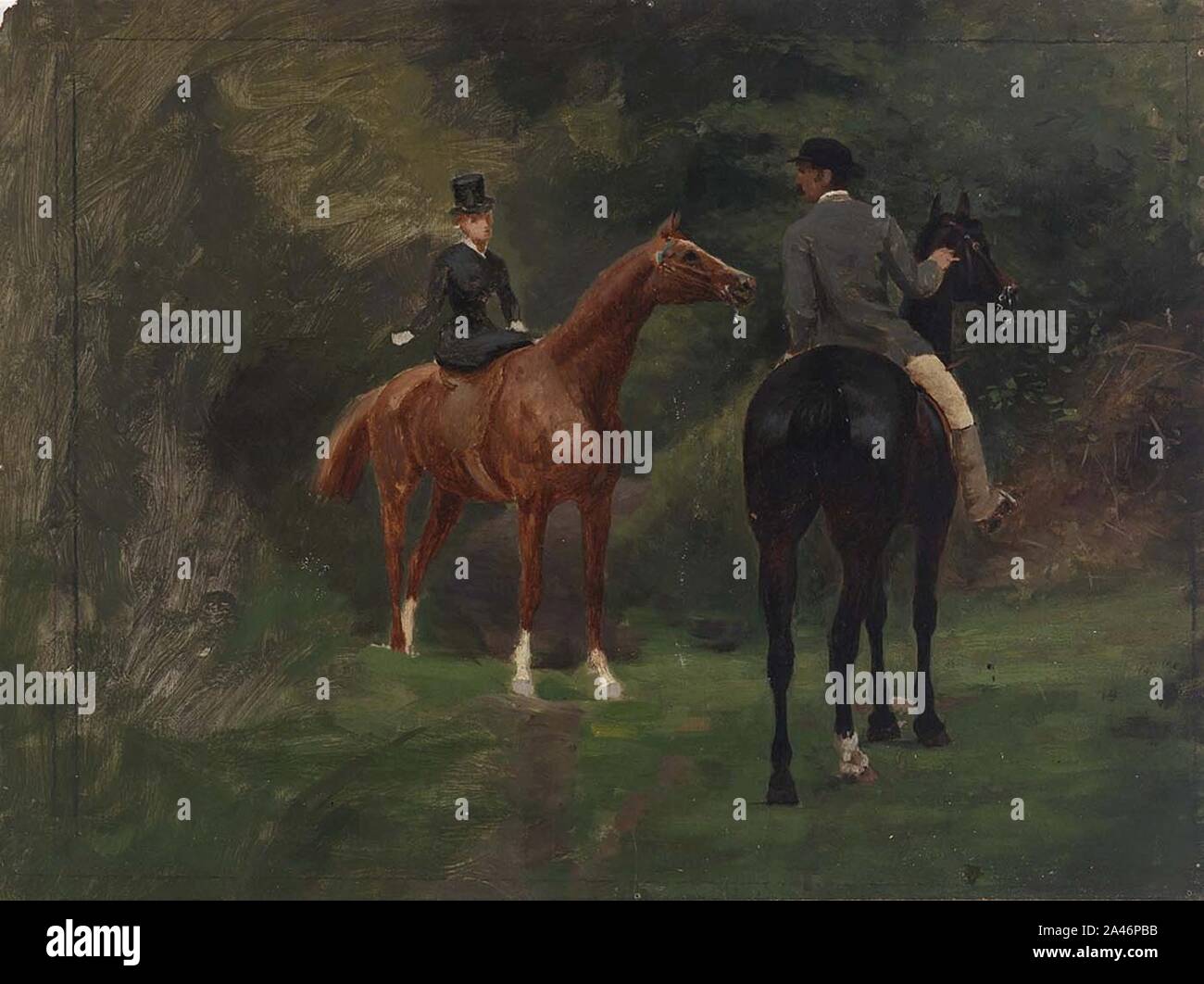 Figures on Horseback 1916.6.38 1a Stock Photo - Alamy