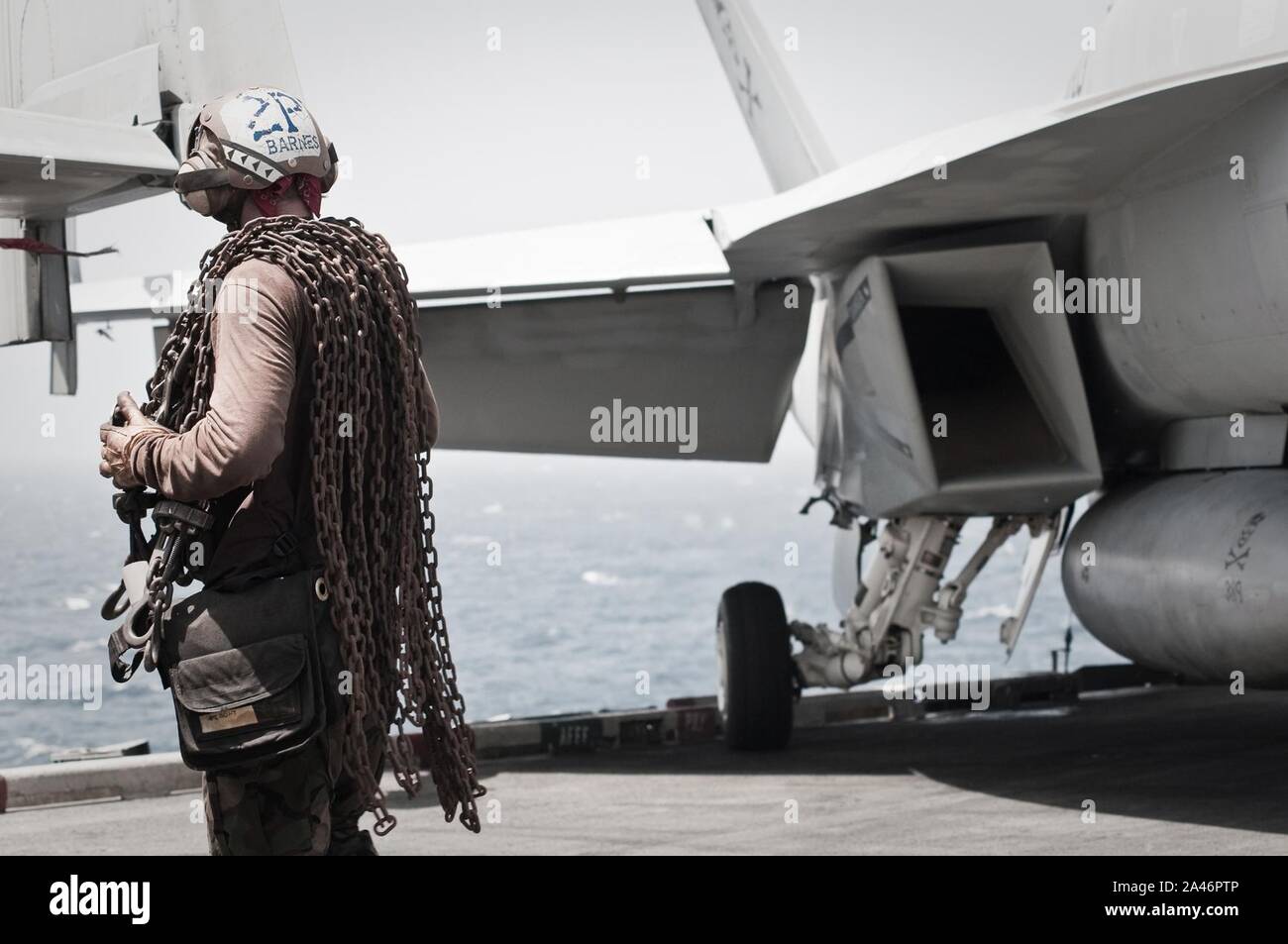 Flight Deck of Aircraft Carrier Stock Photo - Alamy