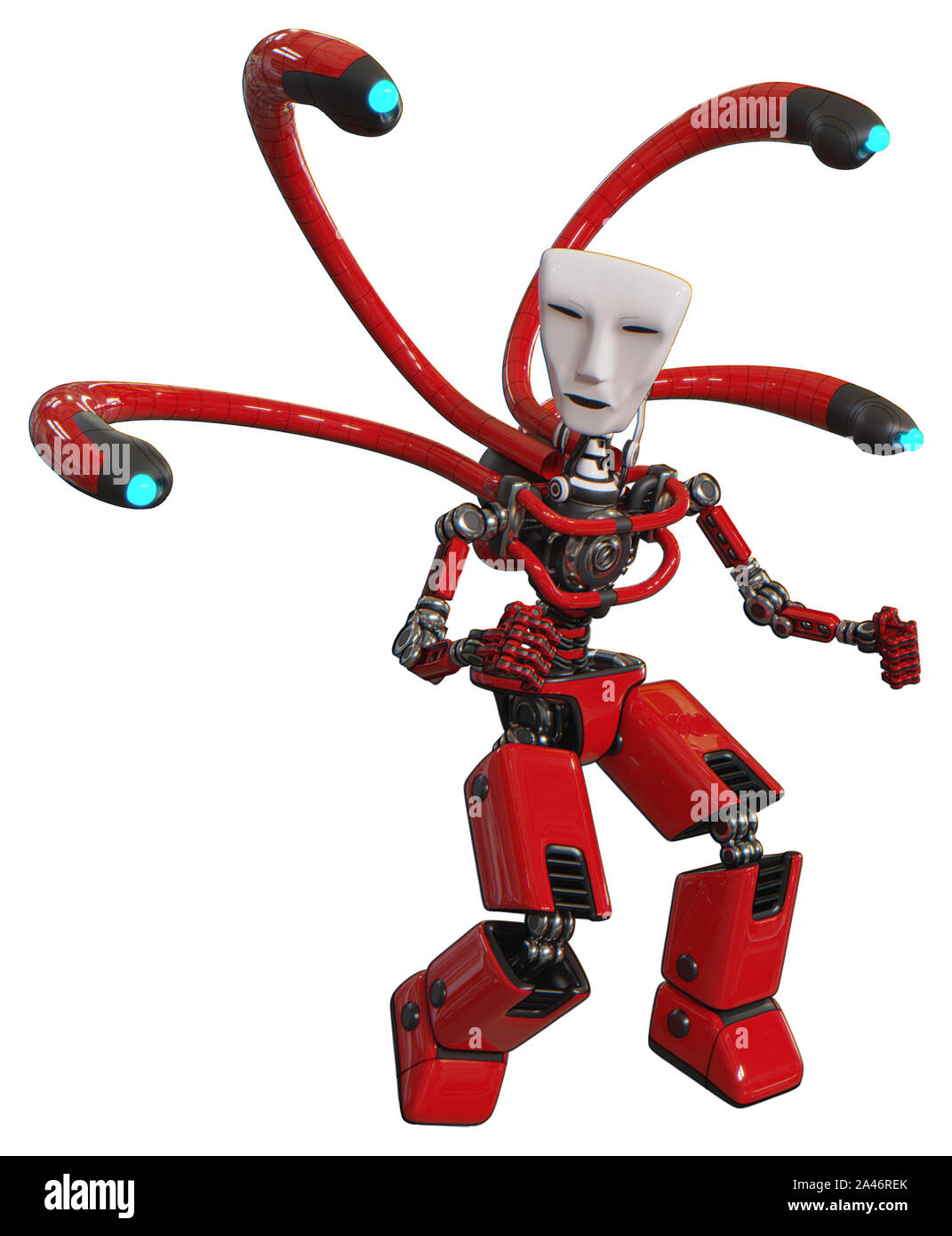 Cyborg containing elements: humanoid face mask, light chest ...