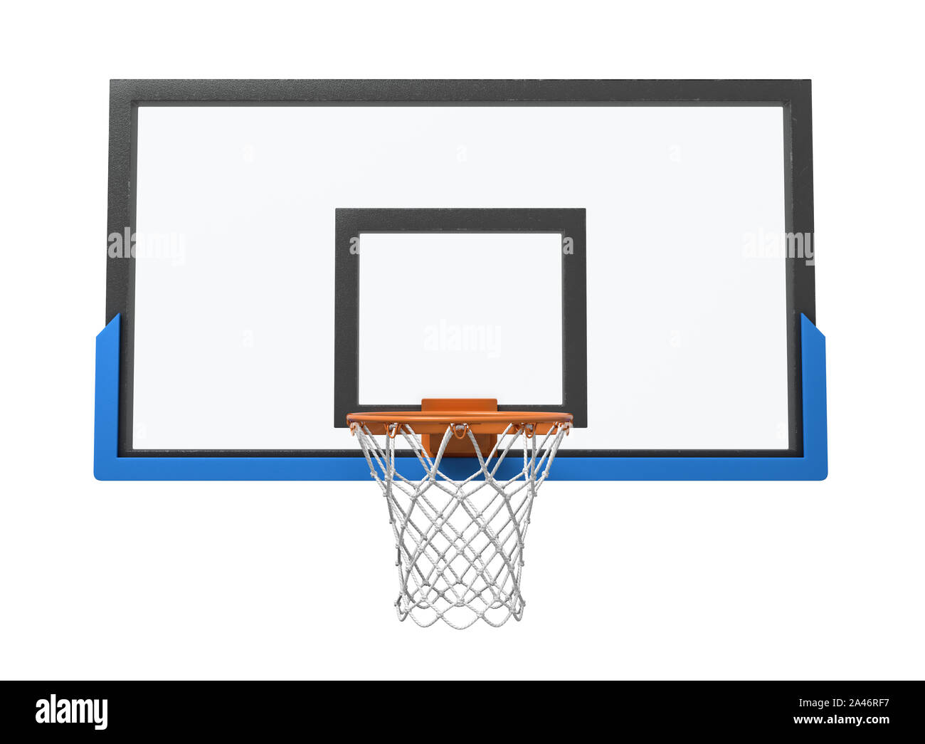 3d rendering of a basketball hoop with an empty basket and transparent ...