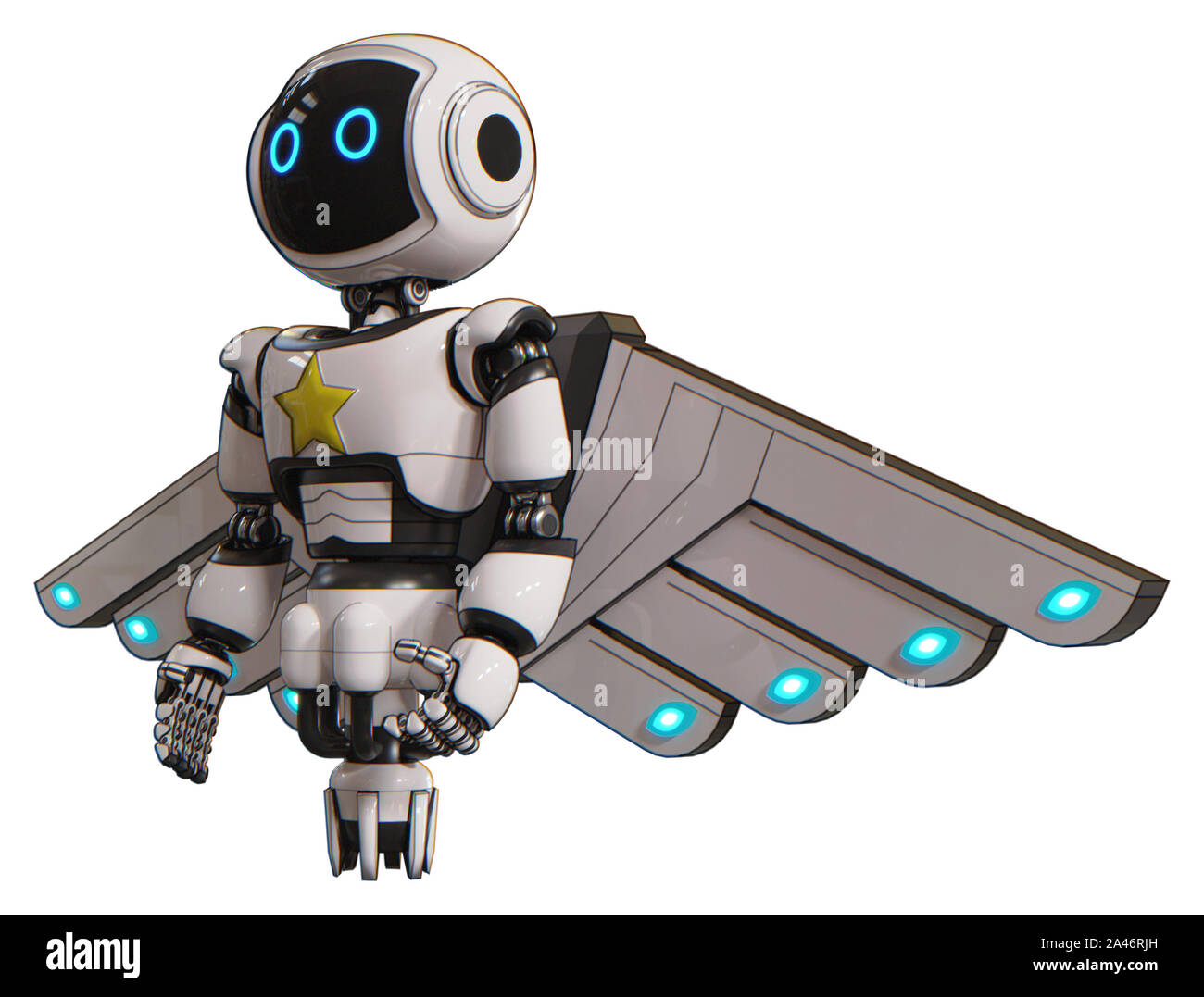 Automaton containing elements: digital display head, circle eyes, light ...