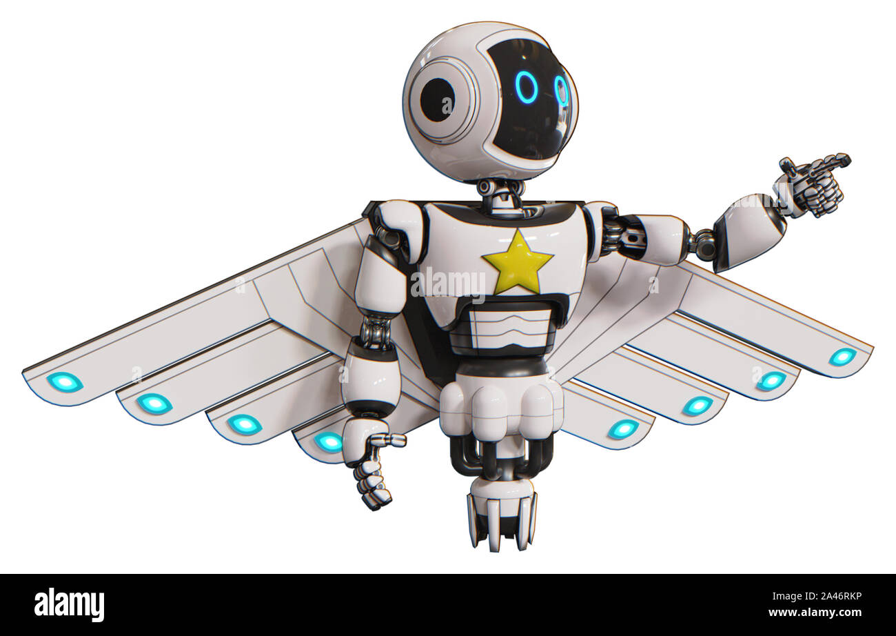 Automaton containing elements: digital display head, circle eyes, light ...