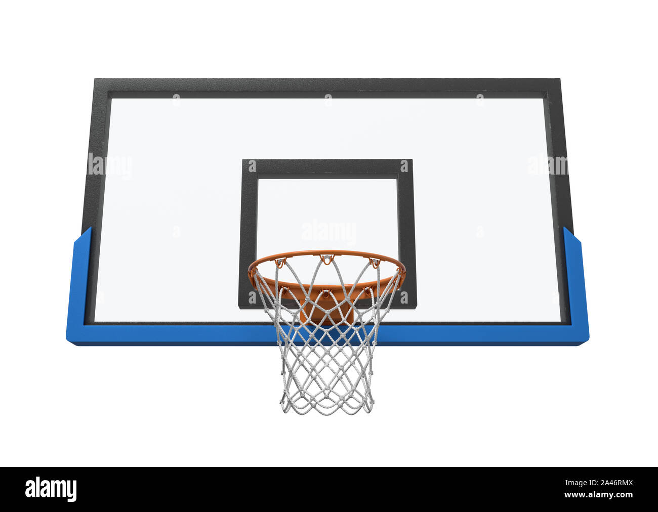 3d rendering of a basketball hoop with an empty basket and transparent ...