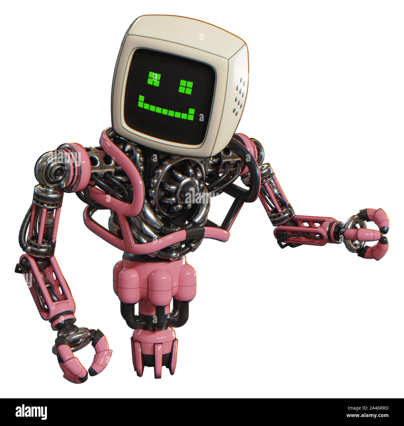 Android containing elements: old computer monitor, happy pixel face ...