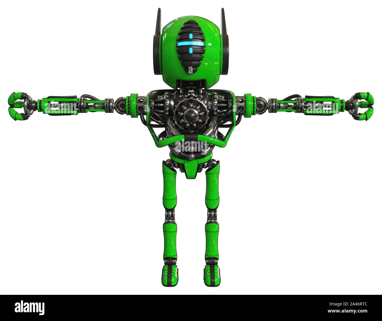 Android containing elements: round head, vertical cyclops visor, head ...