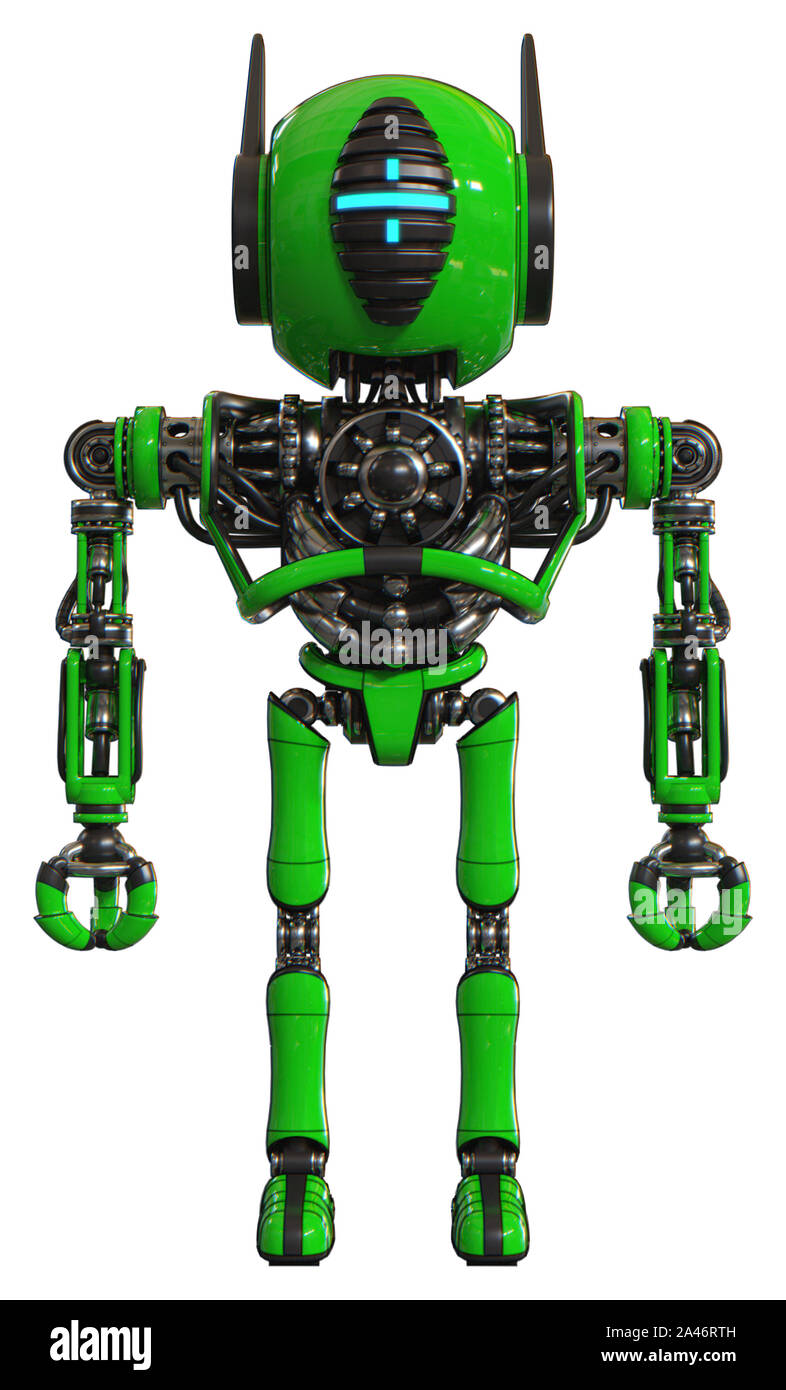 Android containing elements: round head, vertical cyclops visor, head ...