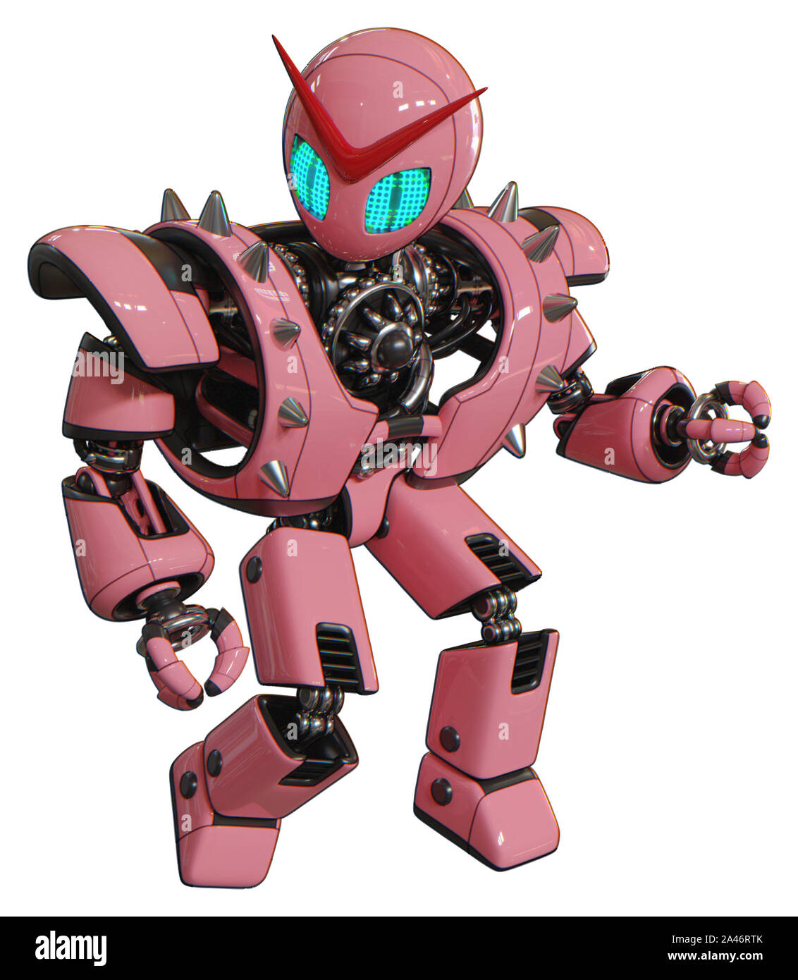 Cyborg containing elements: grey alien style head, blue grate eyes ...