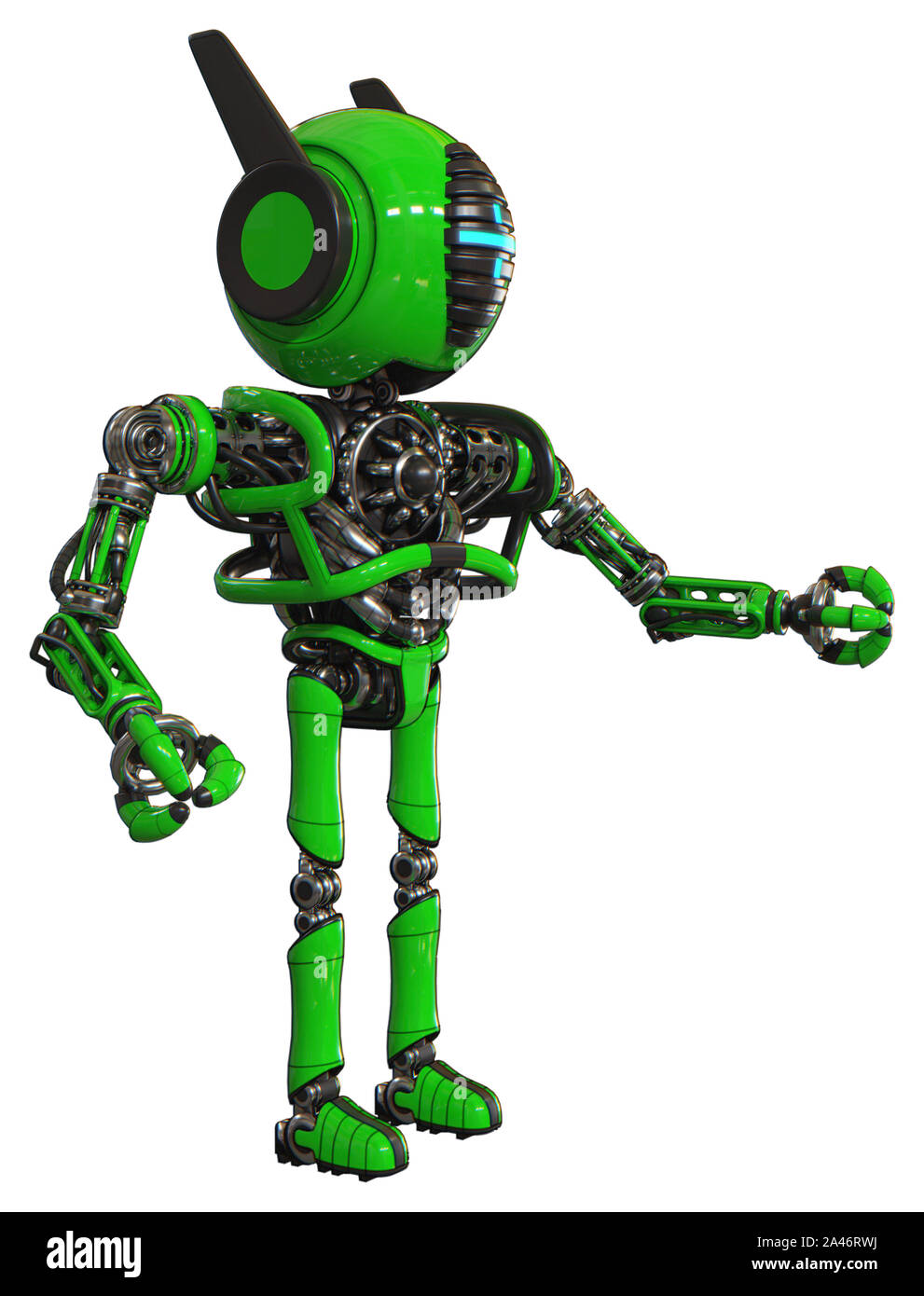 Android containing elements: round head, vertical cyclops visor, head ...