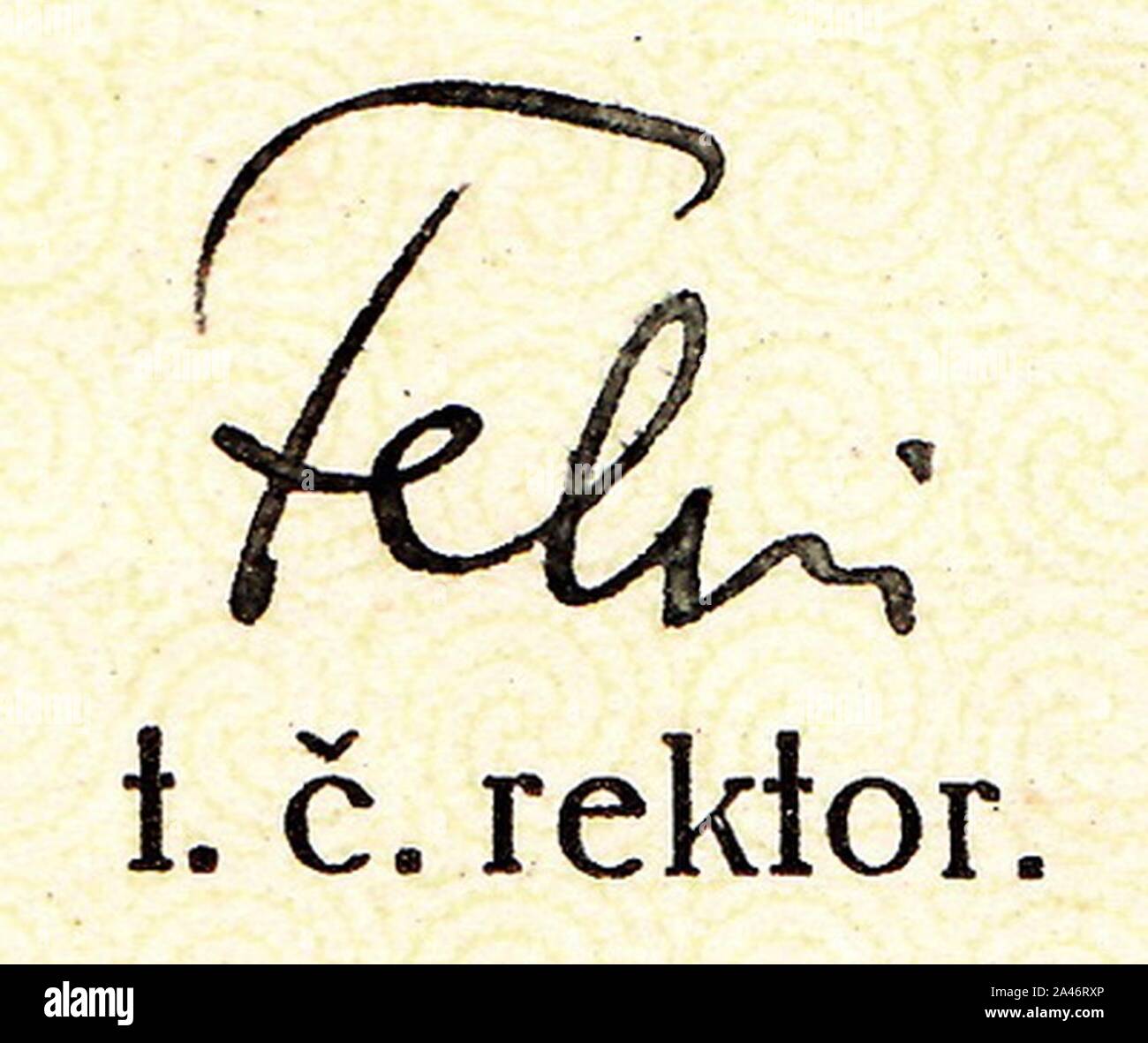 Felix signature 1918 Stock Photo - Alamy