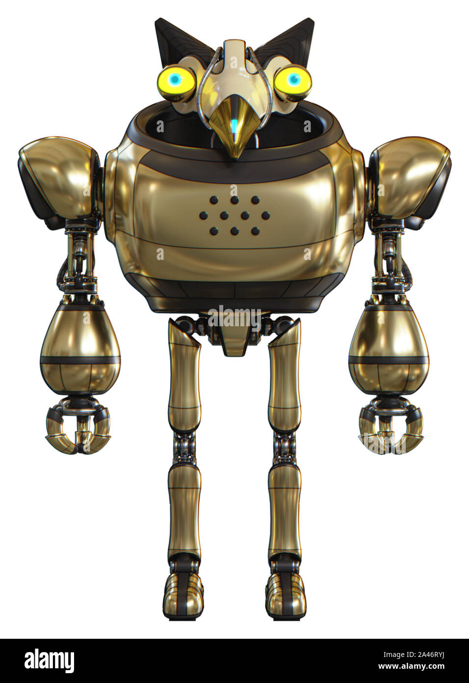 Automaton containing elements: bird skull head, big yellow eyes ...