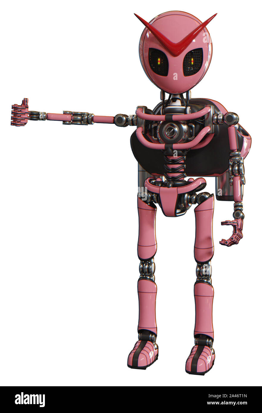 Automaton containing elements: grey alien style head, metal grate eyes ...