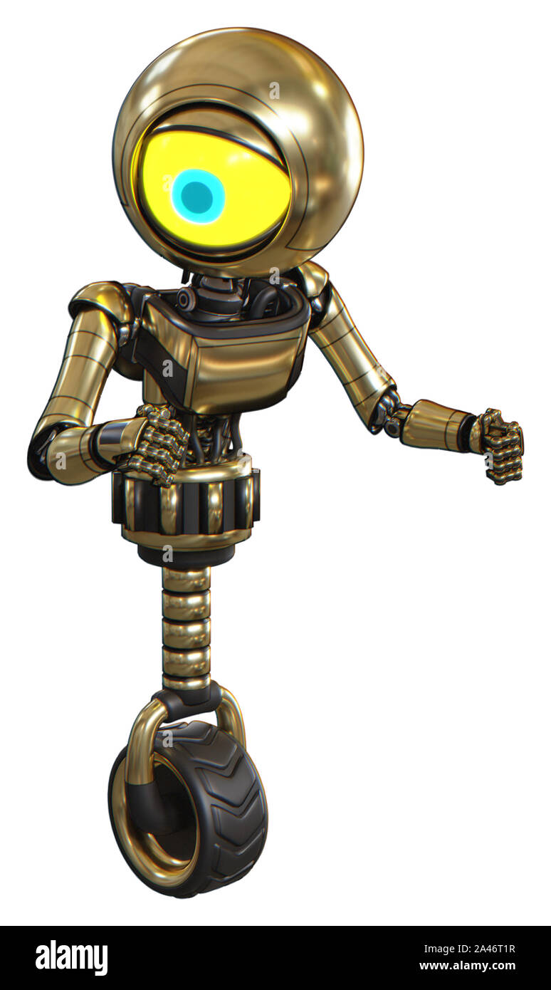 Android containing elements: giant eyeball head design, light chest ...