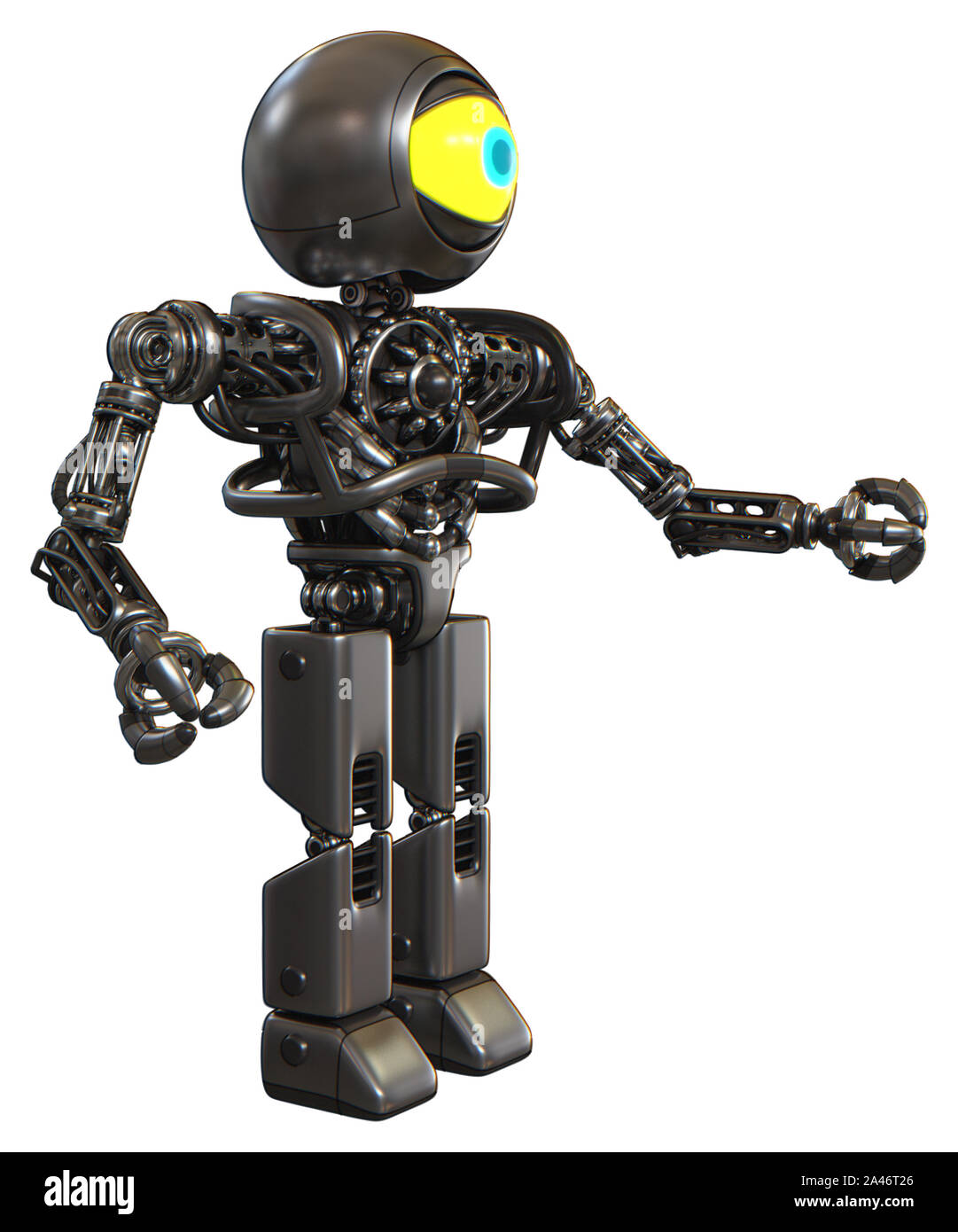 Android containing elements: giant eyeball head design, heavy upper ...