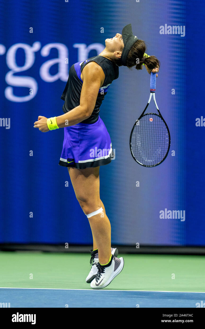 Bianca Andreescu of Canada competing in the Women's Semi-Finals of the ...