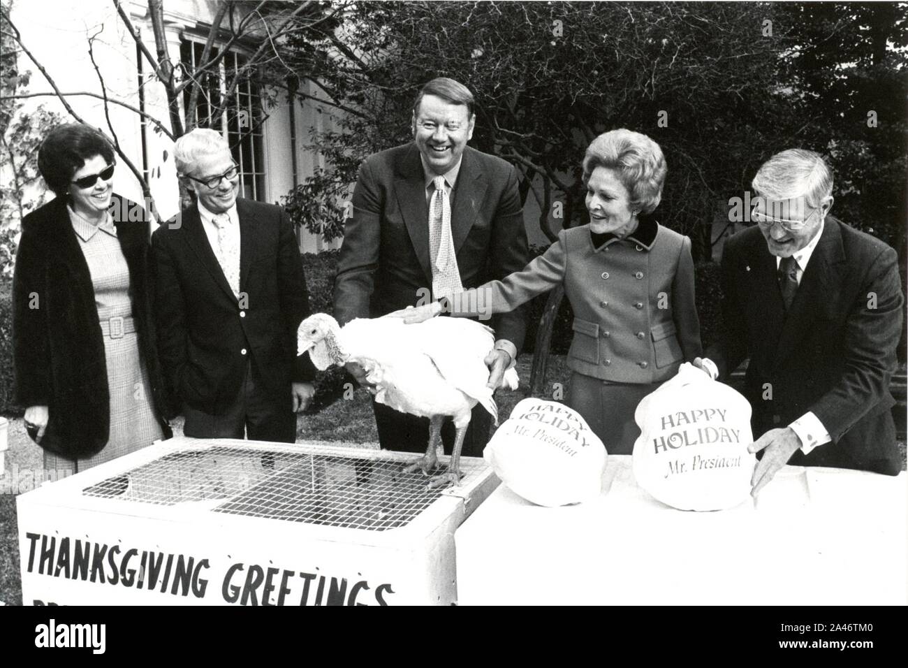 First Lady Pat Nixon receives the 24th White House Thanksgiving Turkey ...