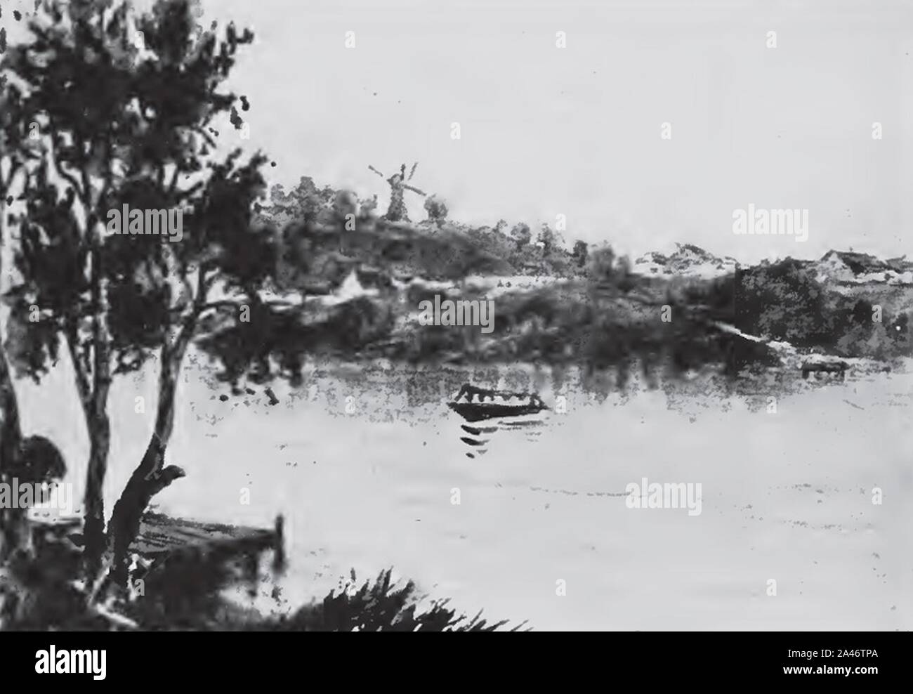 Ferry in 1850 by F N Isaacs Stock Photo - Alamy