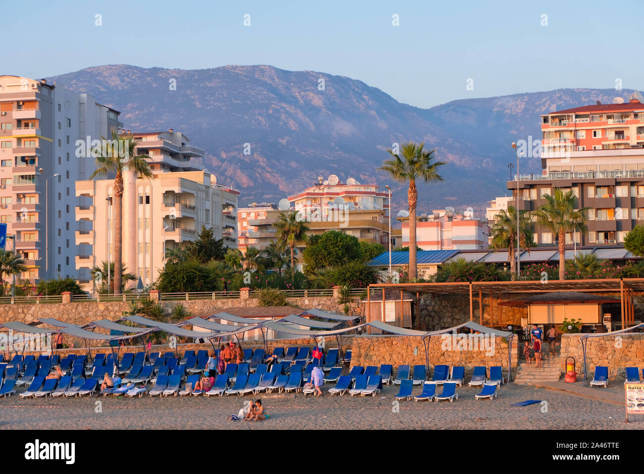 Alanya/Turkey - August 29, 2019: Incekum beach view near Alanya resort ...
