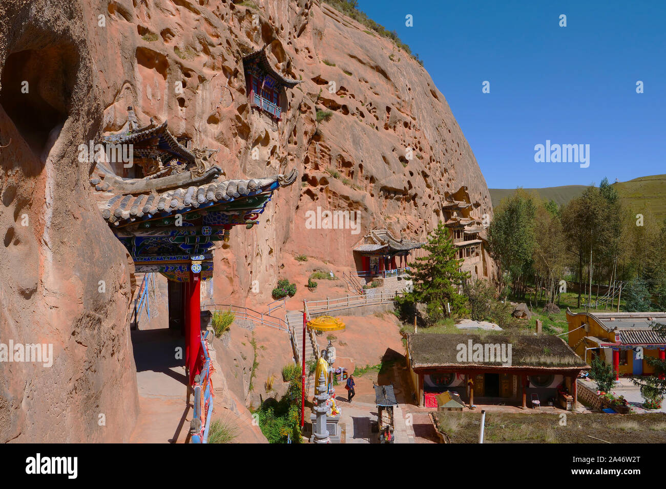 Beautiful landscape view of Thousand Buddha Caves in Mati Temple ...