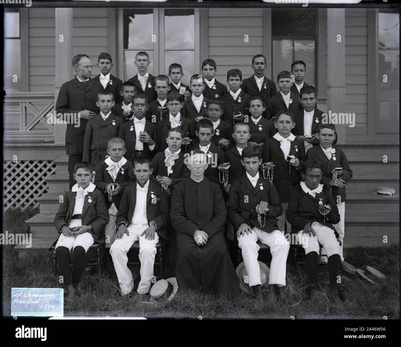 First Communion Group Saint Louis College 1899 Stock Photo - Alamy