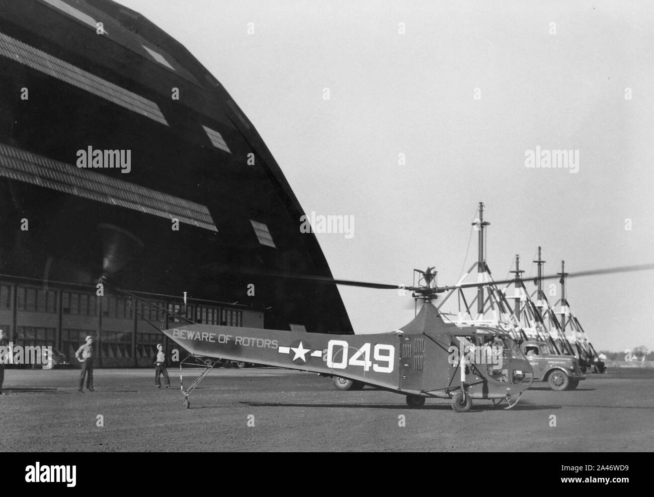 First helicopter to land at Naval Air Station South Weymouth in 1945 ...