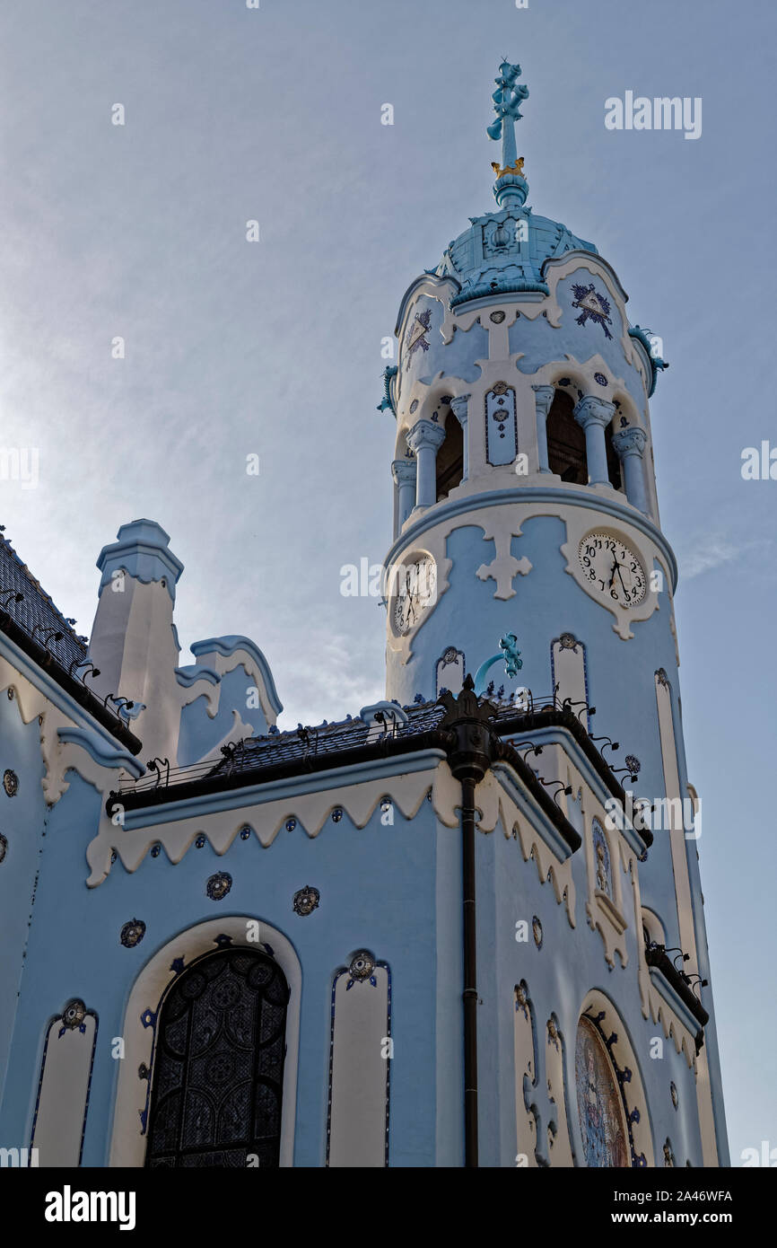 Bratislava, Slovakia. 13th August, 2019. Bell tower of St. Elizabeth's ...
