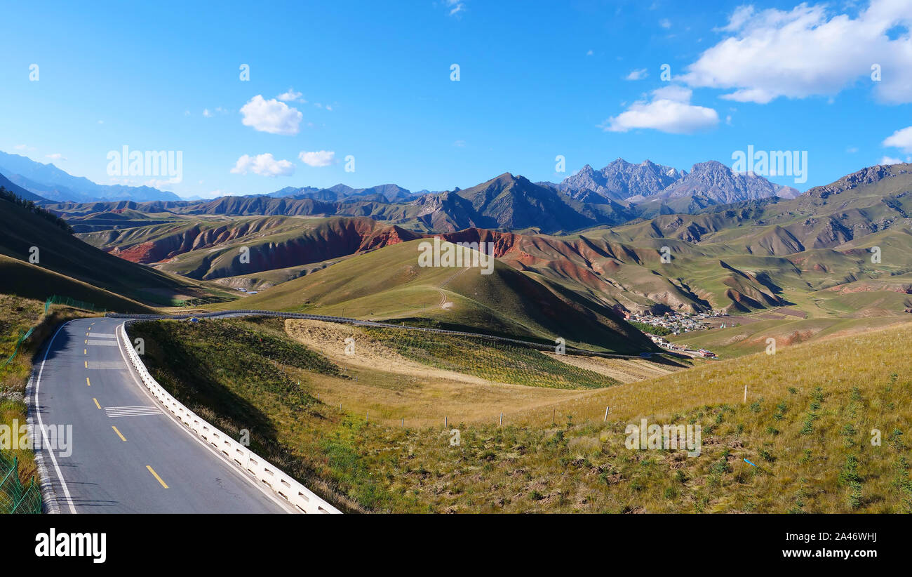 Beautiful nature landscape veiw of The Qilian Mountain Scenic Area ...
