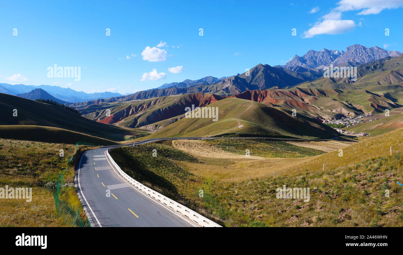 Beautiful nature landscape veiw of The Qilian Mountain Scenic Area ...