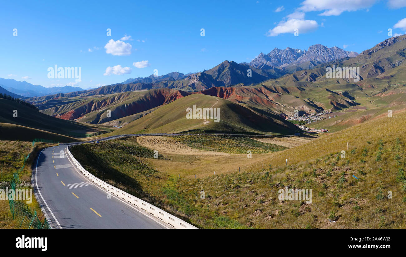 Beautiful nature landscape veiw of The Qilian Mountain Scenic Area ...
