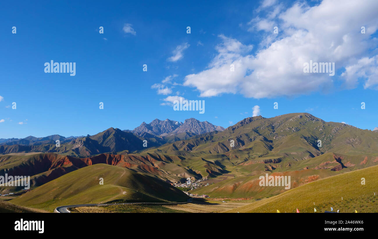 Beautiful nature landscape veiw of The Qilian Mountain Scenic Area ...