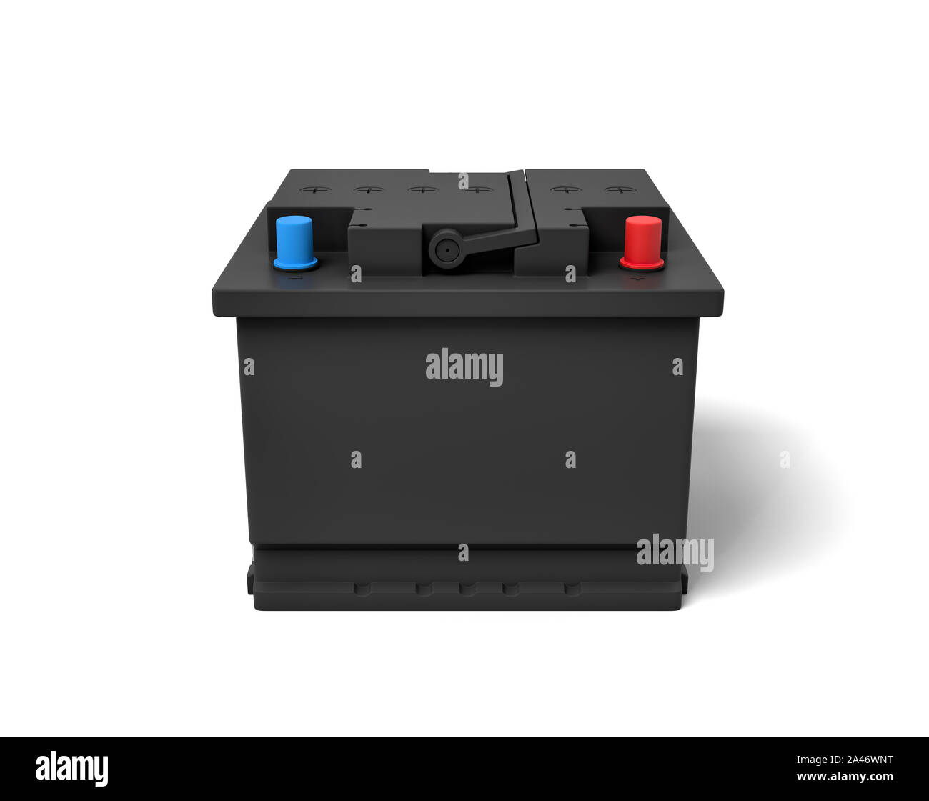 3d rendering of black car battery with colorful terminals isolated on ...