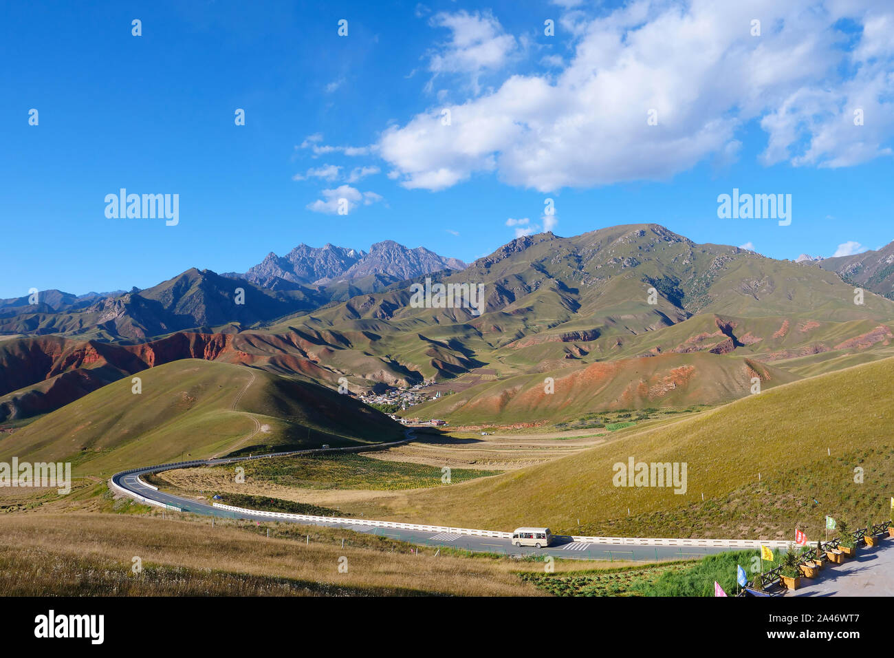 Beautiful nature landscape veiw of The Qilian Mountain Scenic Area ...