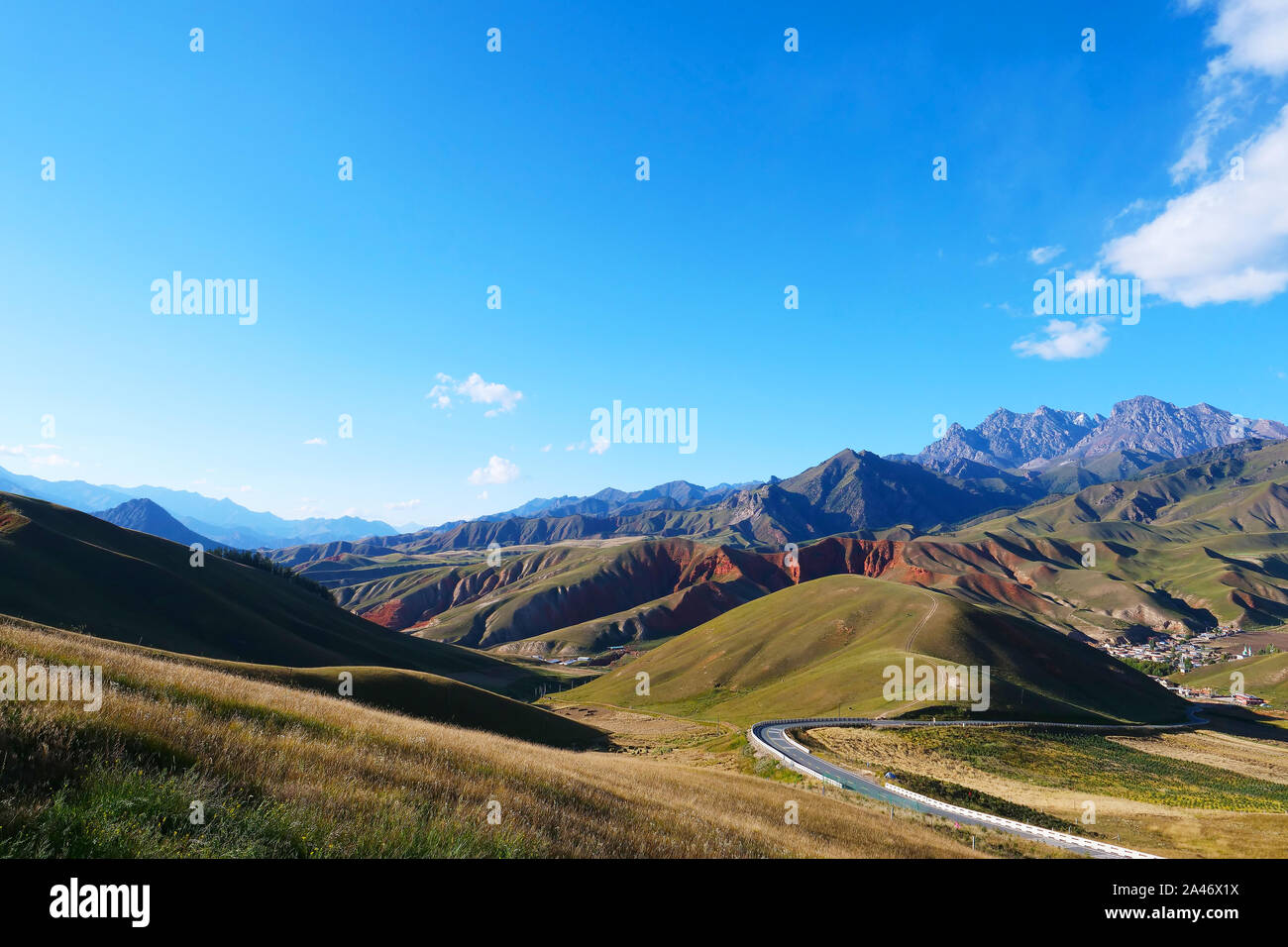 Beautiful nature landscape veiw of The Qilian Mountain Scenic Area ...