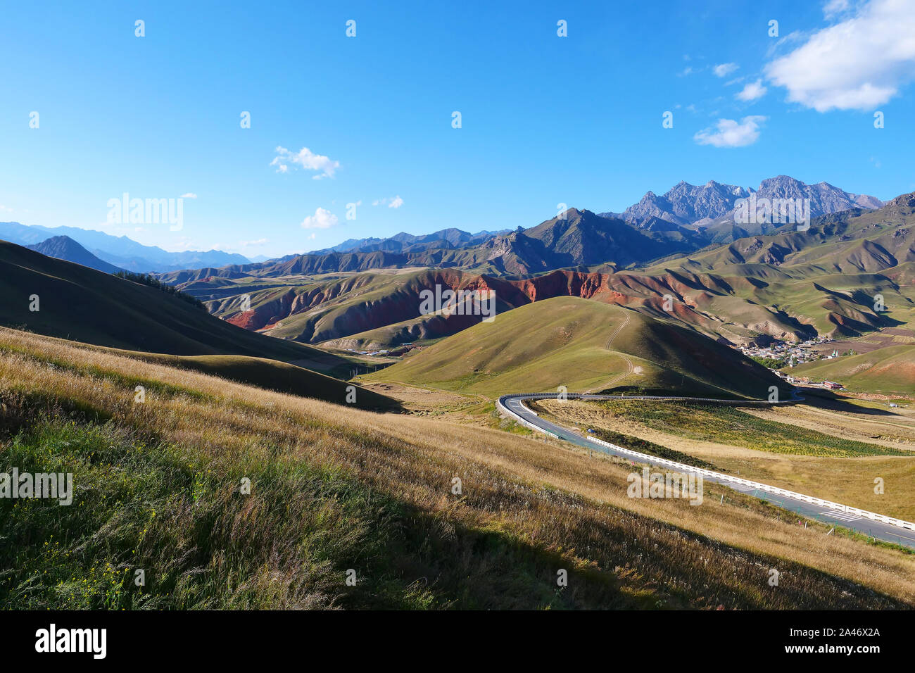 Beautiful nature landscape veiw of The Qilian Mountain Scenic Area ...