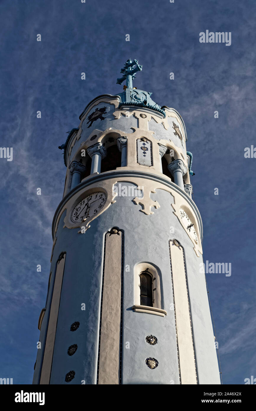 Bratislava, Slovakia. 13th August, 2019. Bell tower of St. Elizabeth's ...