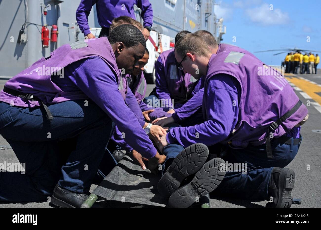 Flight deck firefighting training 120926 Stock Photo - Alamy