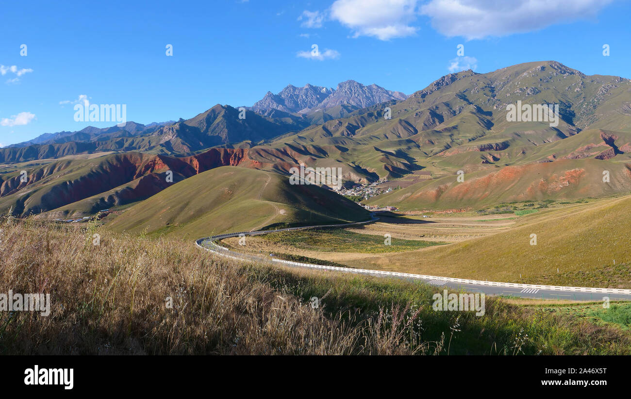 Beautiful nature landscape veiw of The Qilian Mountain Scenic Area ...