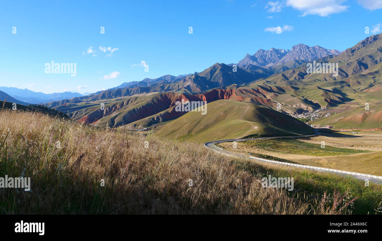 Beautiful nature landscape veiw of The Qilian Mountain Scenic Area ...