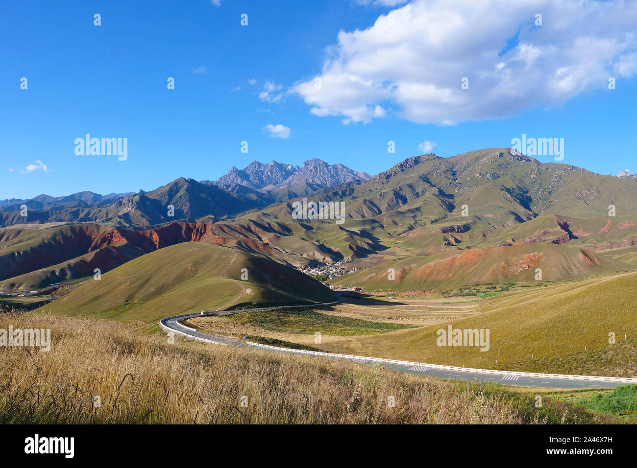 Beautiful nature landscape veiw of The Qilian Mountain Scenic Area ...