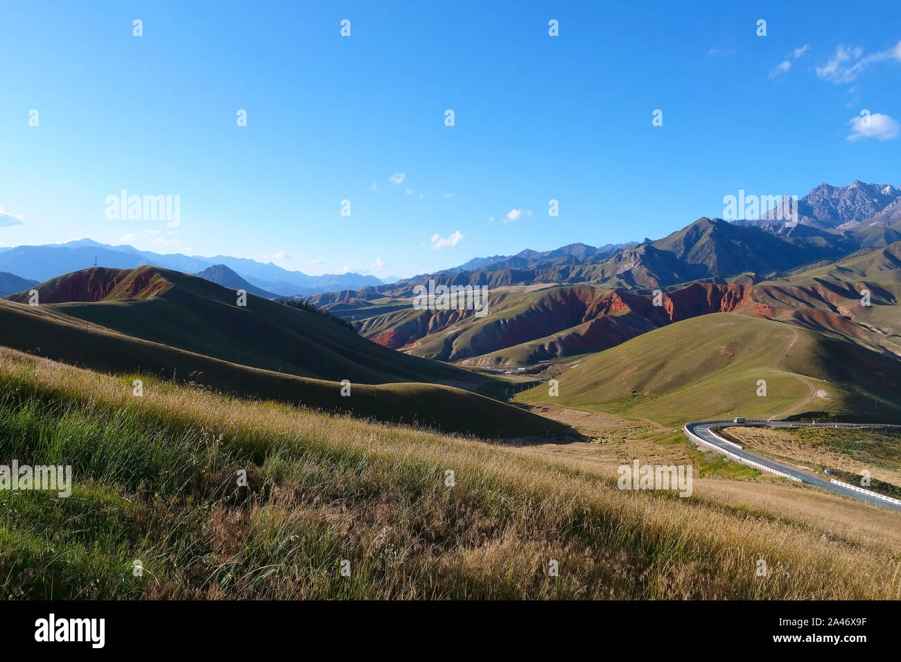 Beautiful nature landscape veiw of The Qilian Mountain Scenic Area ...