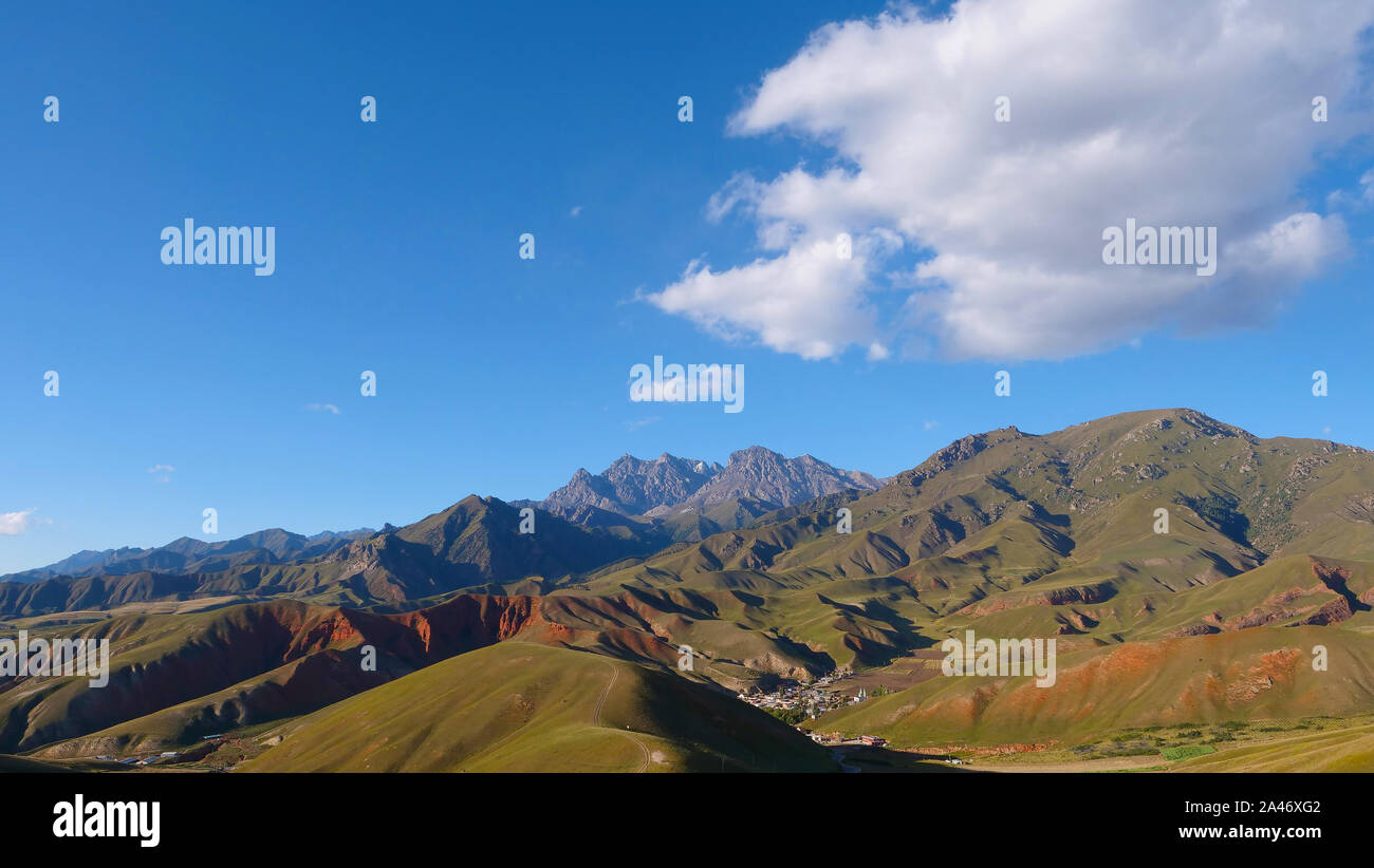 Beautiful nature landscape veiw of The Qilian Mountain Scenic Area ...