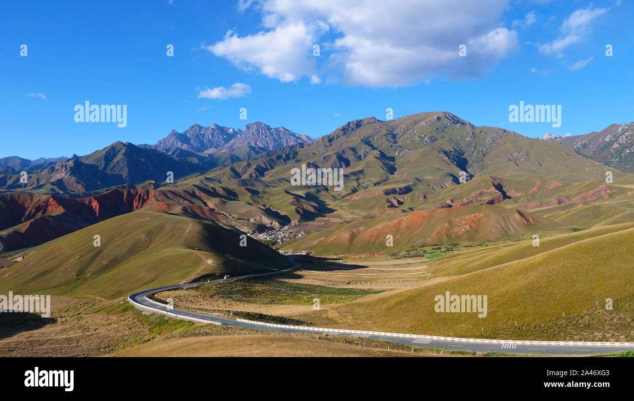Beautiful nature landscape veiw of The Qilian Mountain Scenic Area ...